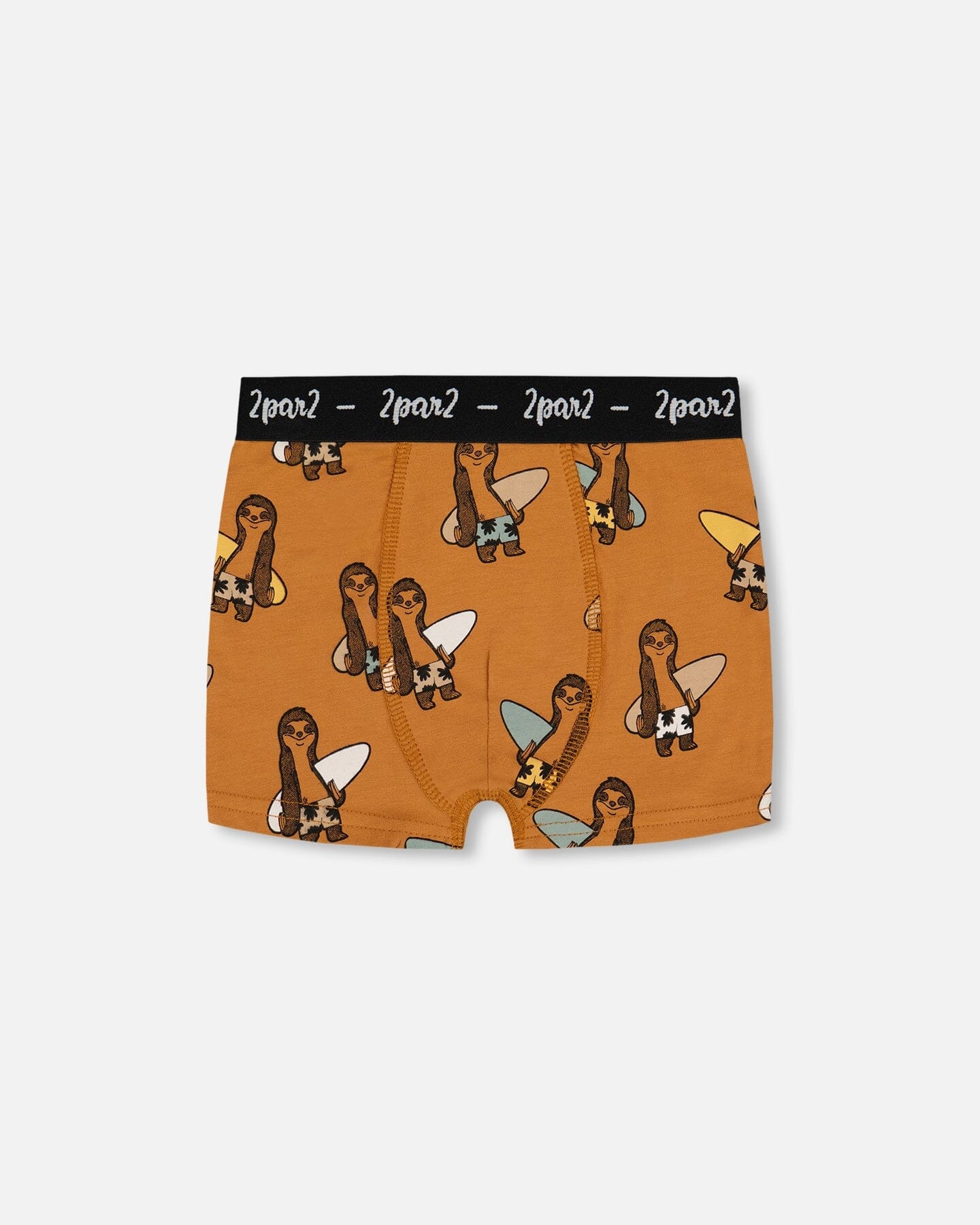 Printed Organic Cotton Boxer Shorts Sloths On Tan Background - Deux par ...