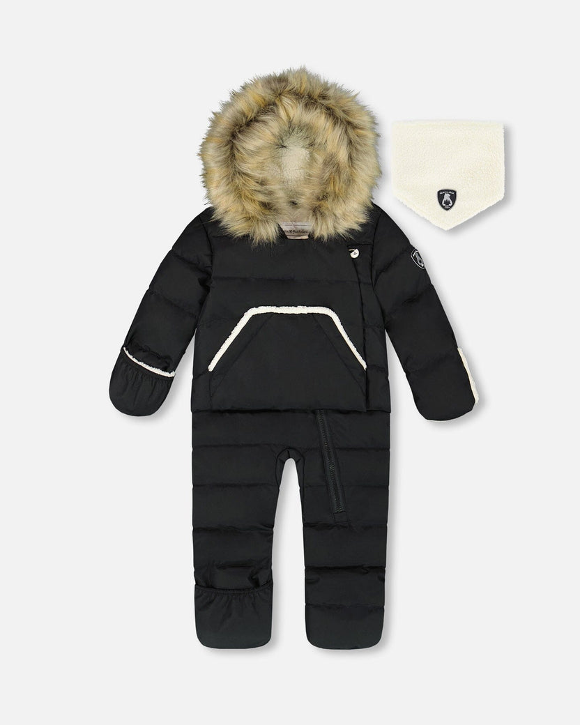 One-Piece Baby Snug Snowsuit Designed For Car Seat Black - Deux par ...