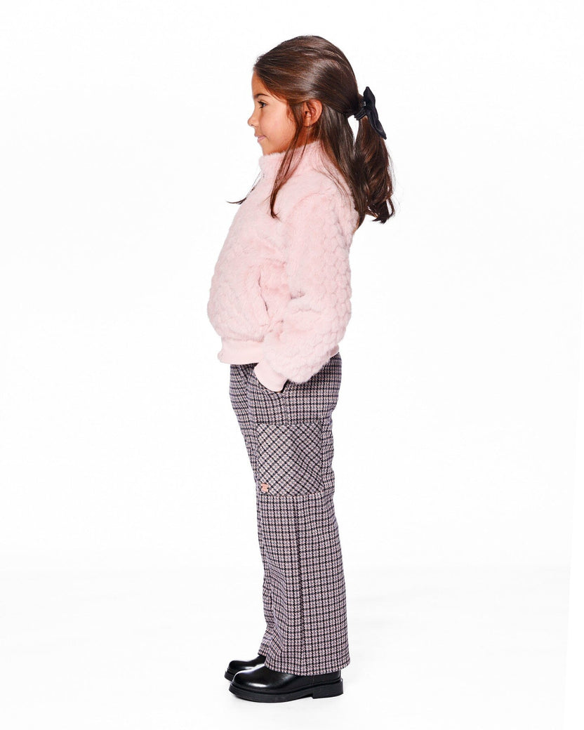 Jacquard Knit Flare Pants With Houndstooth Pattern - Deux par Deux USA