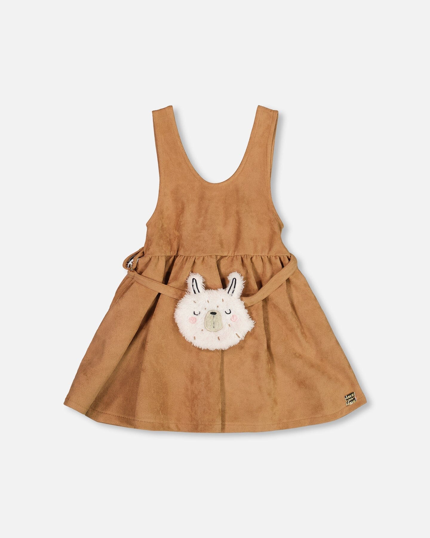 Stretch Suede Effect Jumper Light Pecan Brown With Llama Bag - Deux par ...